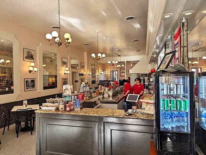 Step inside and time stands still – elegant chandeliers illuminate marble countertops where ice cream dreams have come true for generations of Ohioans.
