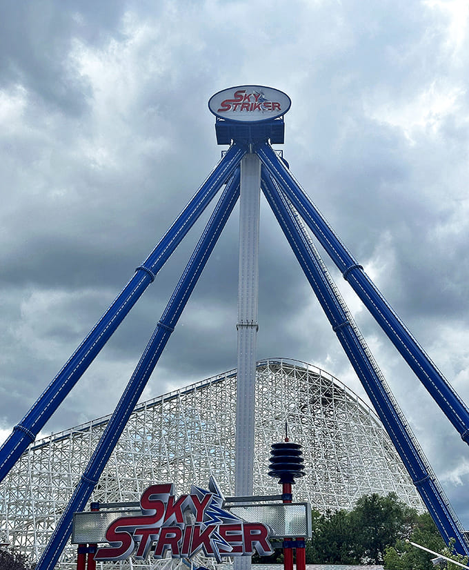 The pendulum ride looks deceptively peaceful when it's not actively ruining someone's concept of up and down.