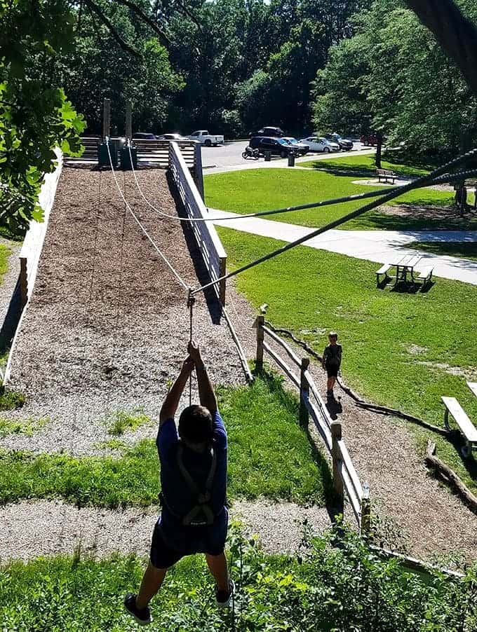 That moment when you realize the zip line is both the most terrifying and most exhilarating part of your day, possibly your entire year.