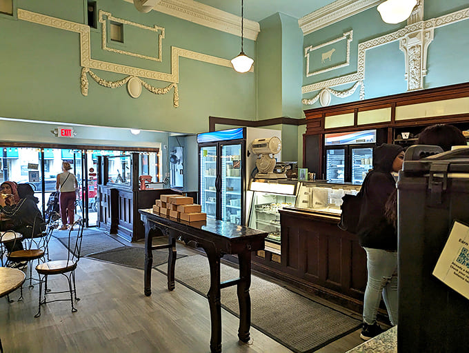 Step inside and you're transported to an era when ice cream parlors had actual personality and architectural charm to spare.