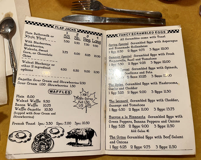 The well-worn menu at Al's reads like a greatest hits album of breakfast classics, from fluffy pancakes to perfectly crafted omelets.
