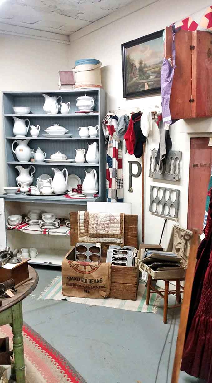 Grandma's kitchen never looked this good, with pristine white pitchers lined up like porcelain soldiers ready for tea time.