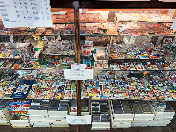 Baseball Cards: A collector's dream display &ndash; from Michael Jordan to football legends, these protected pieces of sports history await their next devoted fan.