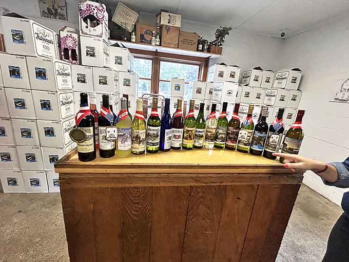 A lineup of Heineman's finest offerings stands at attention, each bottle a liquid postcard from this Lake Erie island paradise.