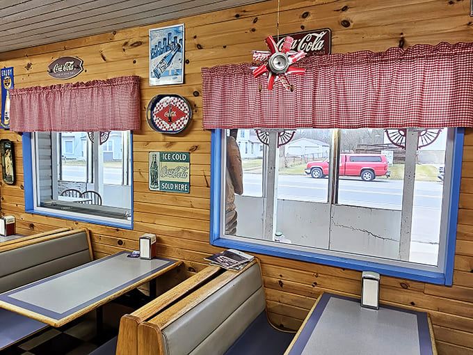 Those blue-trimmed windows and cozy booths create the perfect spot to demolish a sub that's probably bigger than your head.