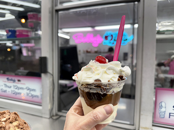 Hot fudge cascading over creamy custard with a cherry on top? That's not dessert, that's therapy.