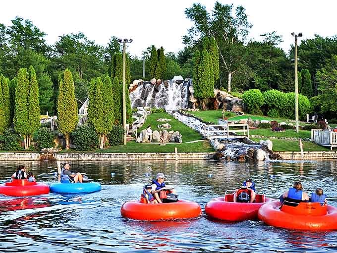 Aquatic warfare at its finest &ndash; navigate the cool waters while unleashing tactical water cannon attacks on unsuspecting family members.