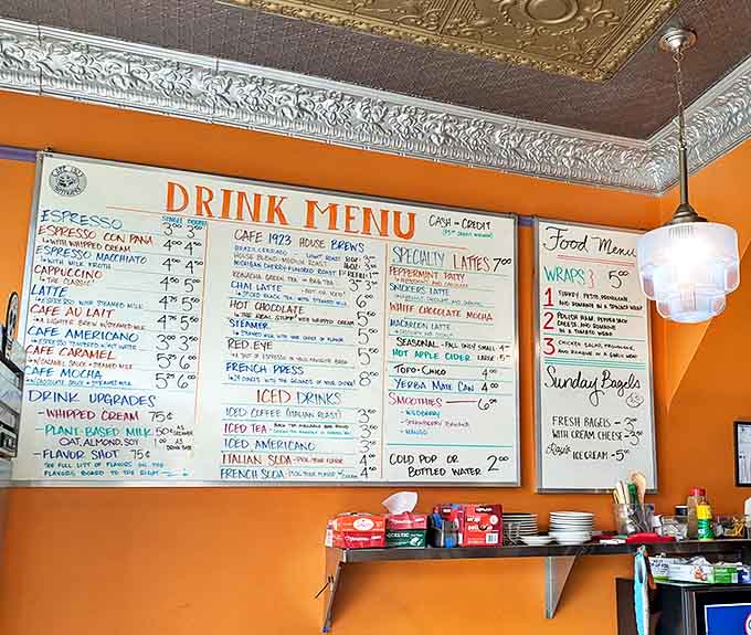 Hand-written menus always taste better, it's science, or at least it should be after you see this colorful board of caffeinated possibilities.