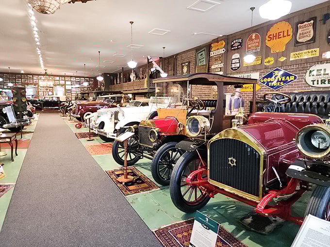 The museum's exterior might seem unassuming, but inside awaits a treasure trove that would make any car enthusiast's heart skip several beats.