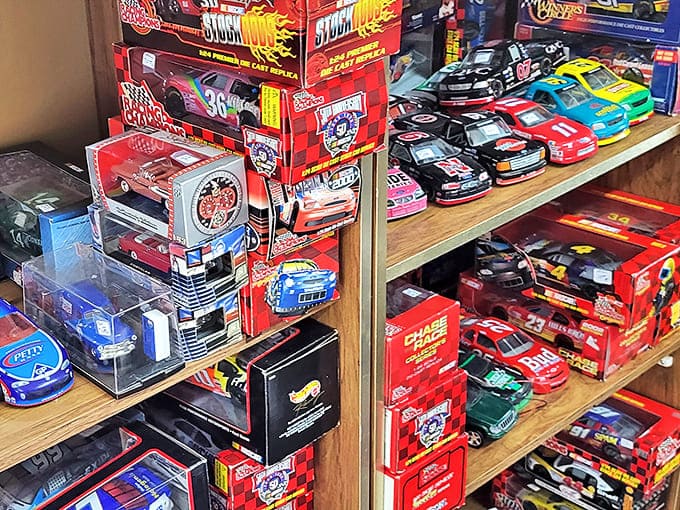 Miniature NASCAR heaven! These pristine die-cast collectibles would make any racing enthusiast's heart rev up with nostalgic joy.