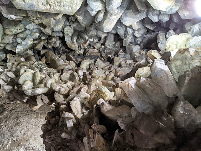 These aren't your gift shop specimens! Massive celestite formations create a crystalline jungle that would make any geologist weak at the knees.