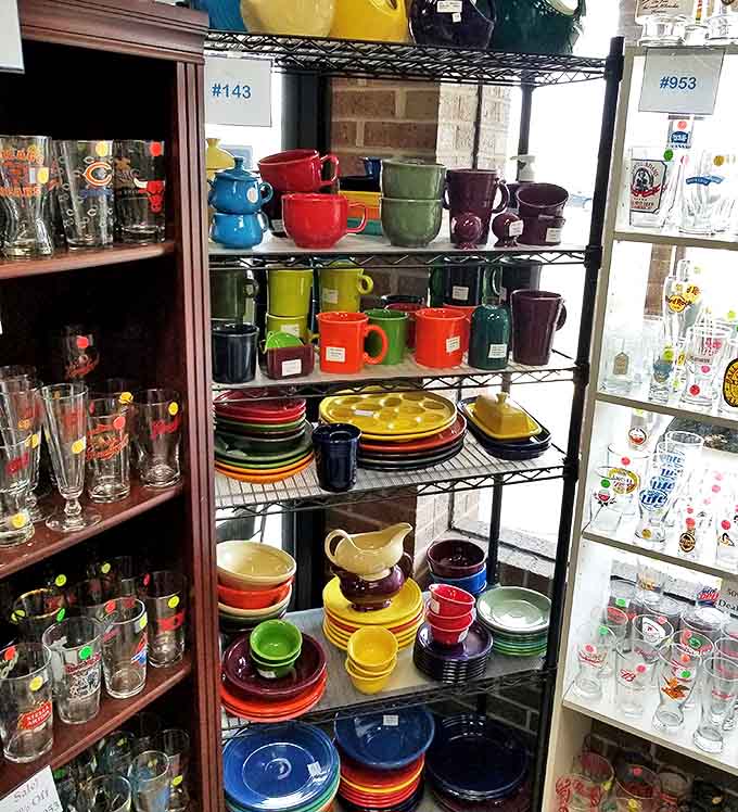 Fiestaware heaven! These vibrant vintage dishes aren't just kitchenware &ndash; they're time machines to Sunday dinners at grandma's house.