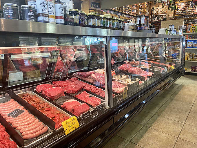The meat display case gleams with ruby-red cuts that would make any home chef weak in the knees, each one hand-selected and butchered with old-world precision.
