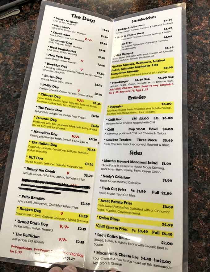 This menu is your roadmap to happiness, featuring hot dogs from across America and ice cream that'll steal the show.