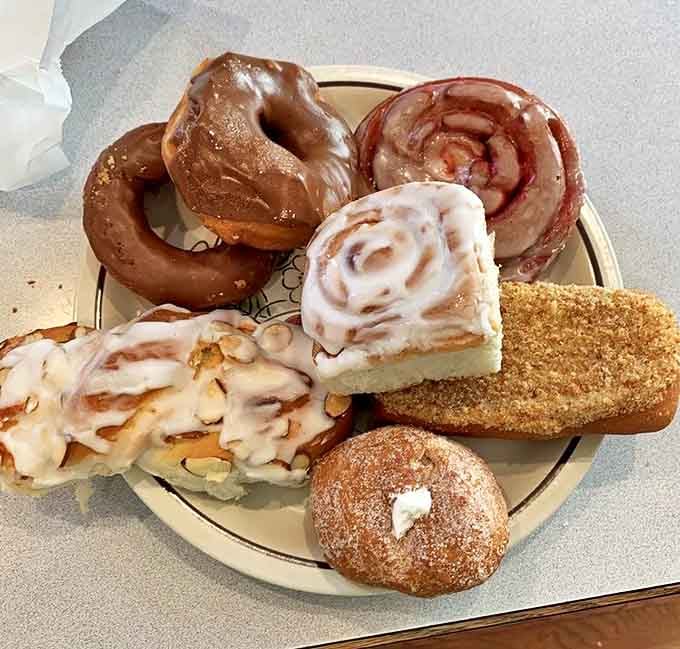 These aren't just donuts &ndash; they're edible therapy with sprinkles. The rainbow-topped beauties would make even the grumpiest morning person crack a smile.