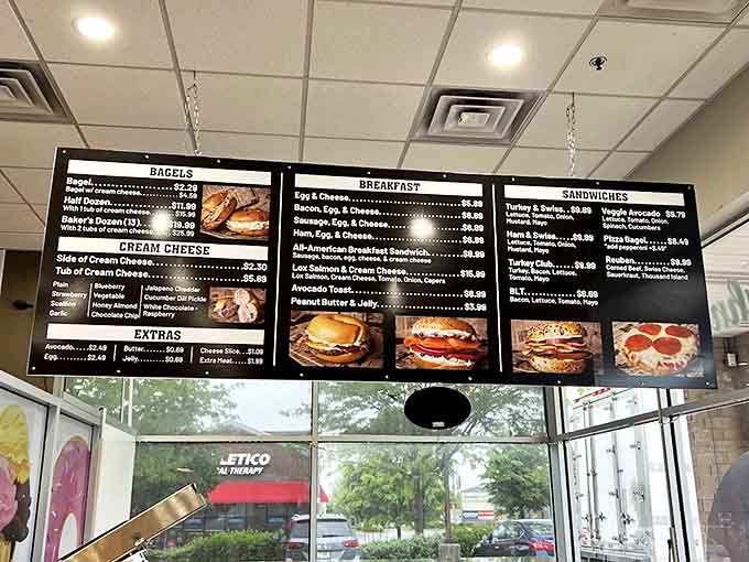 The overhead menu board &ndash; a roadmap to delicious decisions and the beginning of many internal debates about how many items is "too many."