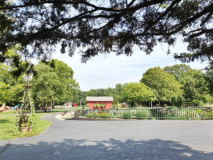 The covered bridge isn't just Instagram-worthy &ndash; it's a portal to simpler times when entertainment didn't require charging cables.