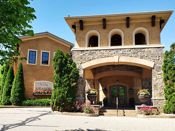 The crown jewel of Gervasi stands proud with its stone facade and arched windows—architectural poetry that whispers "benvenuto" to all who enter.
