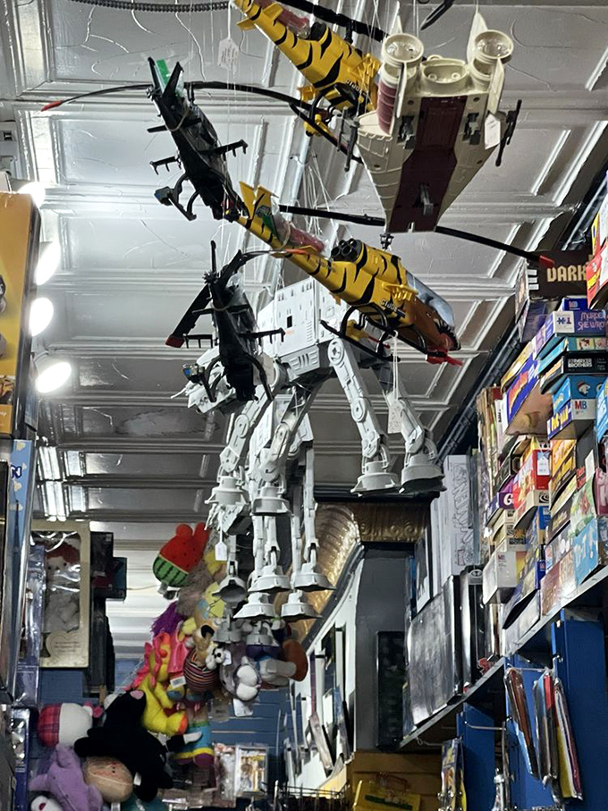 When Star Wars vehicles hang from the ceiling like a geek's fever dream, you know you've found your happy place.