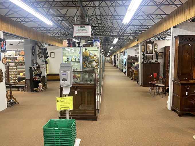 Endless aisles of vendor booths stretch out like a maze designed by someone who really loves old stuff.