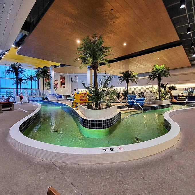 Palm trees indoors in Minnesota? It's not a mirage &ndash; The Lagoon's tropical setting defies winter with its perpetual summer atmosphere.