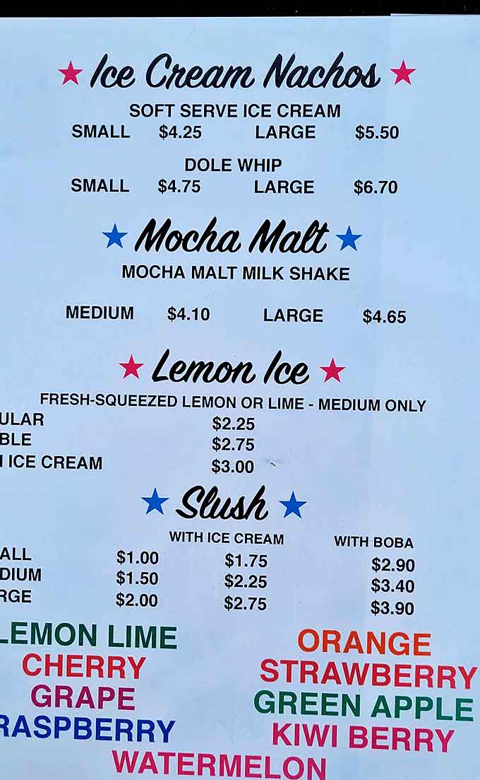 The menu board reads like a love letter to dessert enthusiasts, with options that make choosing just one flavor the day's most delightful challenge.