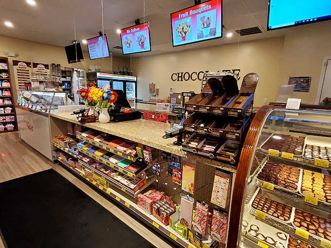 The command center of confectionery magic, where helpful staff stand ready to guide you through this sugar-fueled journey into the past.