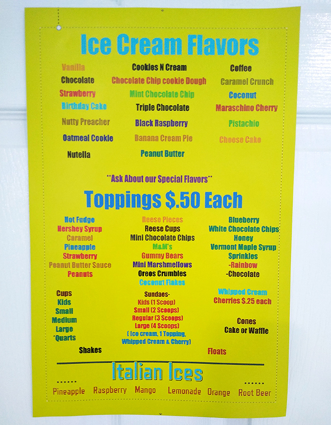 This isn't just a menu&mdash;it's a roadmap to happiness with flavors from classic Vanilla to adventurous Nutty Preacher.