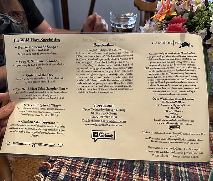 The Wild Hare menu promises simple pleasures done right &ndash; homemade soups, fresh quiches, and sandwiches that remind you what "comfort food" truly means.