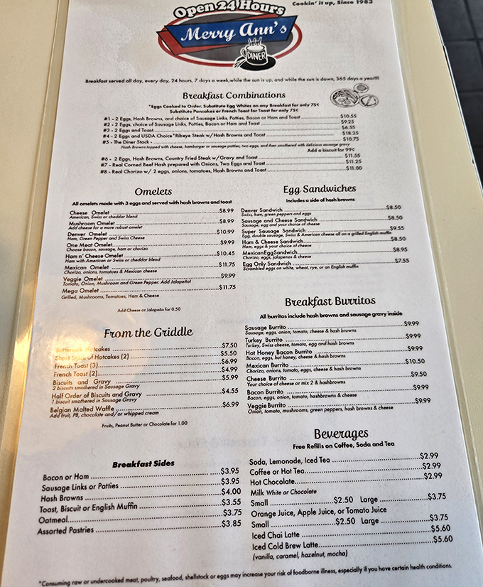 A laminated treasure map of breakfast possibilities, where indecision is the only real enemy you'll face.