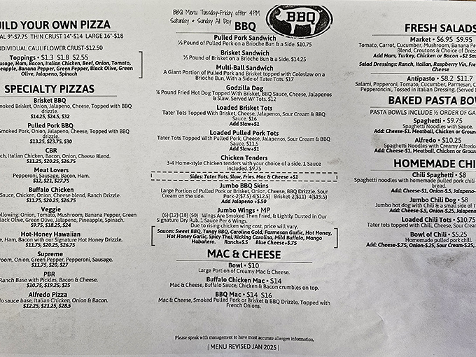 The menu offers unexpected culinary delights, from BBQ specialties to creative pizzas &ndash; this isn't your average arcade food by a long shot.