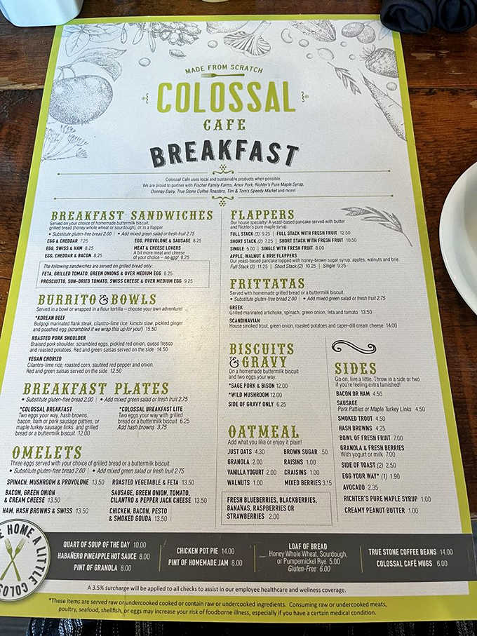 The menu reads like a love letter to American comfort food classics, with breakfast served all day and sandwiches that require both hands.