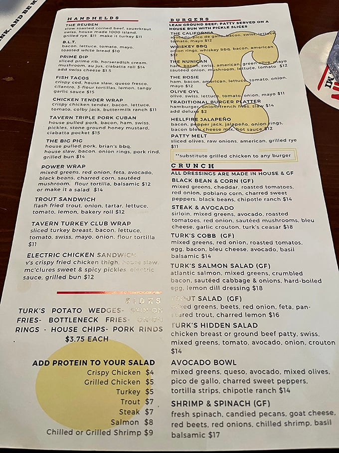 The menu tempts with everything from handhelds to hearty entr&eacute;es &ndash; decisions, decisions!