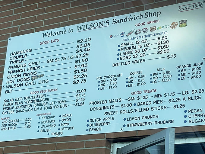 This gloriously straightforward menu board is a refreshing antidote to the "locally-sourced-hand-crafted-artisanal" verbal gymnastics of modern restaurants.