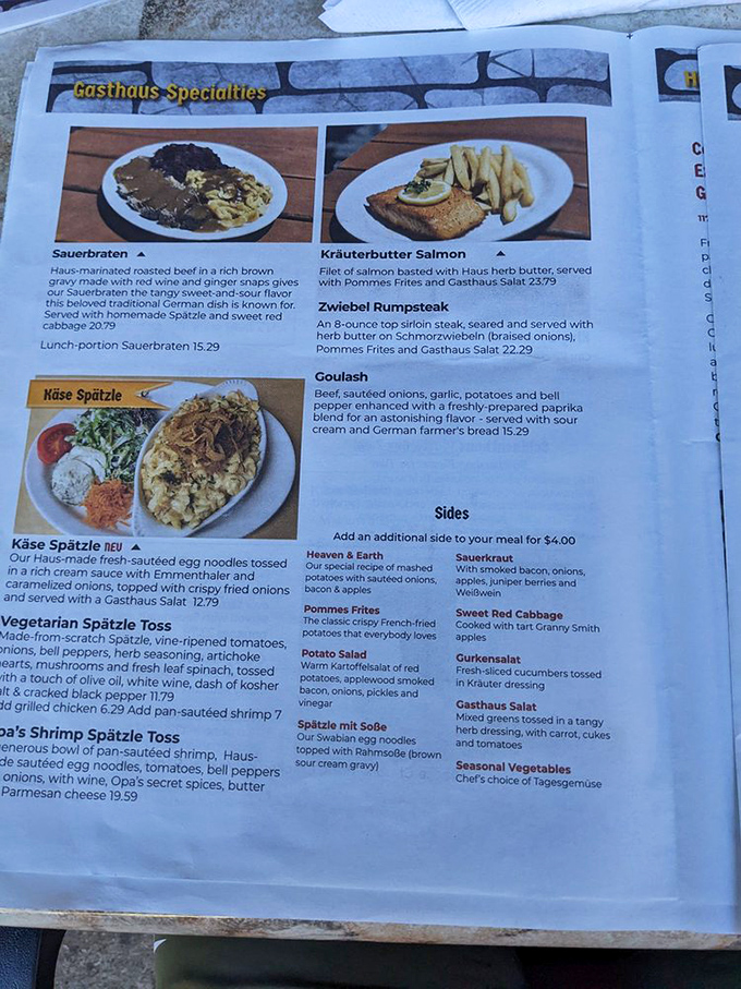 The menu showcases authentic German classics &ndash; from that legendary Sauerbraten to the k&auml;se sp&auml;tzle that puts ordinary mac and cheese to shame.