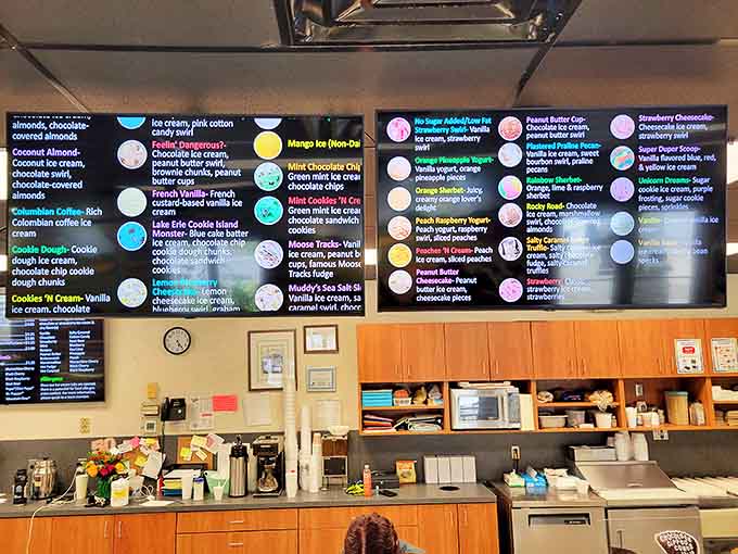 The menu board stretches impressively across the wall, a dazzling array of flavors that turns decision-making into an existential crisis of delicious proportions.