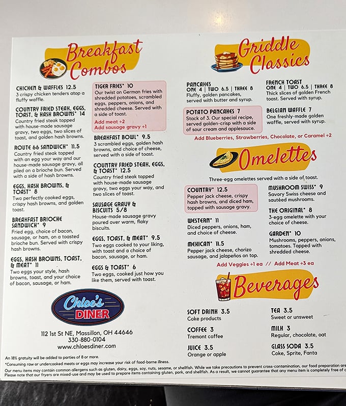 Time for a tough decision! Choose a hearty omelet, breakfast combo, or classic griddle item from our menu!