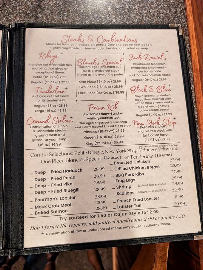 The menu reads like a love letter to beef lovers &ndash; with Blanck's Special ribeye stealing hearts as "the eye of the porter."