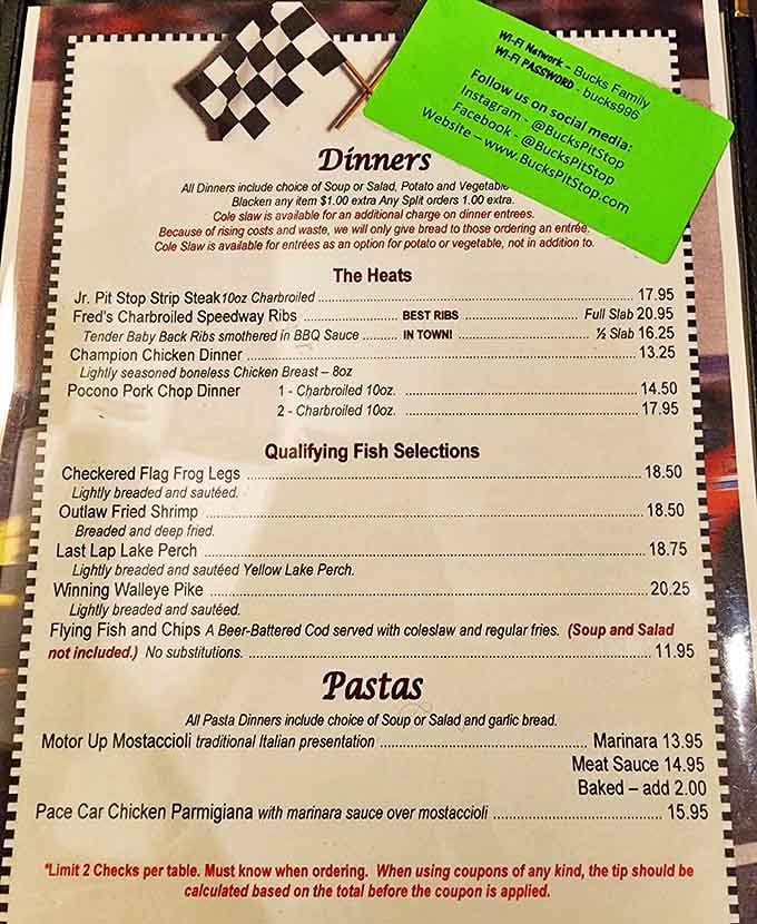 A menu that hasn't needed changing in decades &ndash; when you've perfected something, why mess with success?