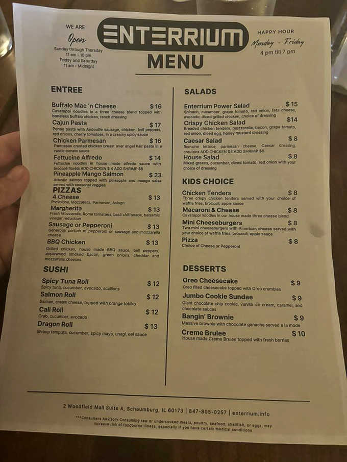 The menu reads like a love letter to comfort food, each dish given a gourmet twist that elevates it beyond typical arcade fare.