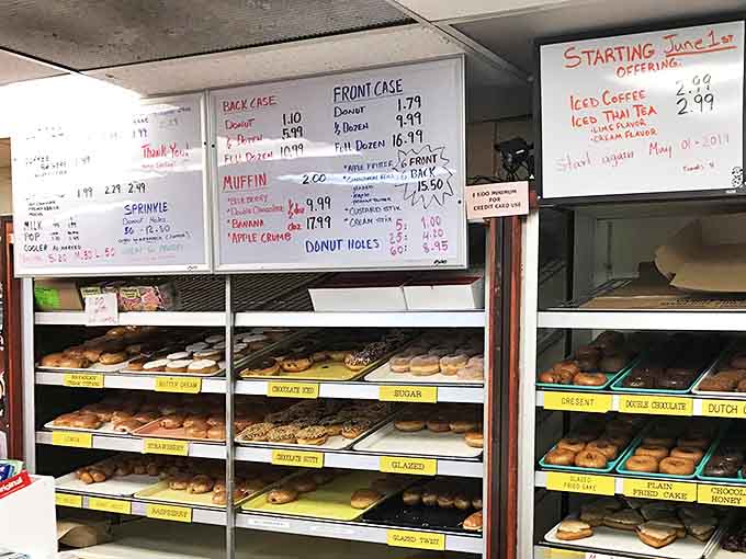 Menu: The wall menu at Max's &ndash; a treasure map where X marks the spot for every possible donut desire.
