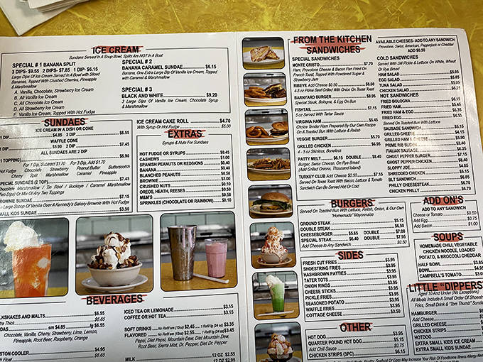 The menu board reads like a love letter to comfort food classics &ndash; no pretension, just promises of satisfaction.