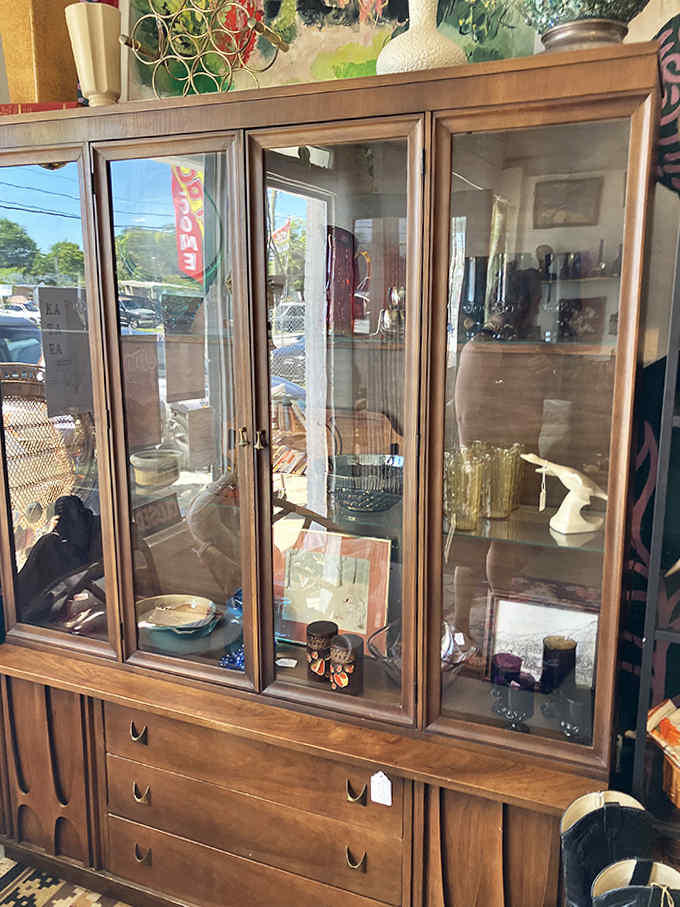 This glass-fronted beauty houses treasures from another era &ndash; each shelf a carefully curated museum of domestic elegance.