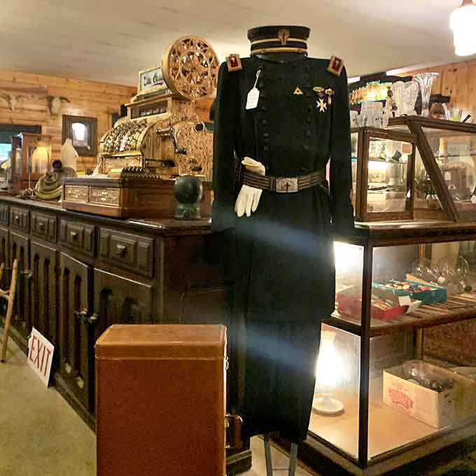 This pristine military uniform stands at silent attention, preserving the dignity and history of service while awaiting a collector who appreciates its significance.