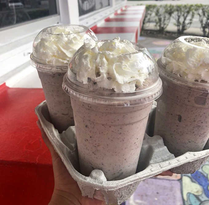 These aren't just milkshakes &ndash; they're drinkable masterpieces, thick enough to require serious straw commitment but worth every delicious effort. Photo credit: Ivelys L.