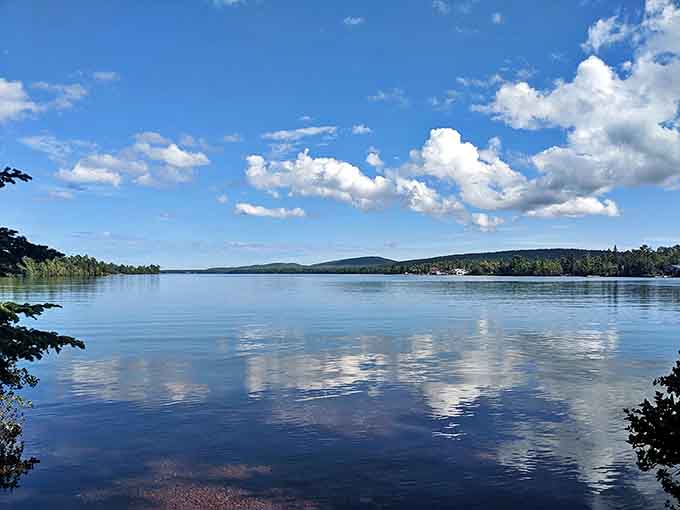 Mirrorlike Water: Lake Superior showing off its reflective perfection, creating a double-vision of sky and clouds that's better than any meditation app.
