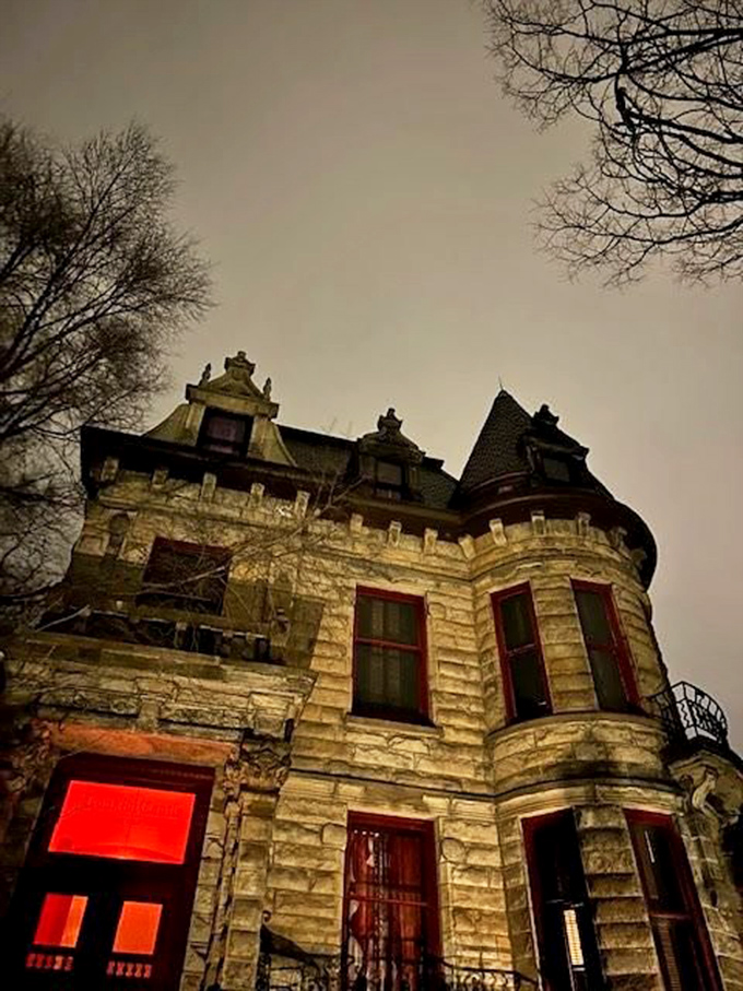 When darkness falls, Franklin Castle transforms into something even more mysterious, like it's auditioning for every ghost story ever told.