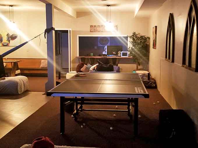Game night gets competitive in this entertainment space where ping-pong balls fly where prayers once soared.