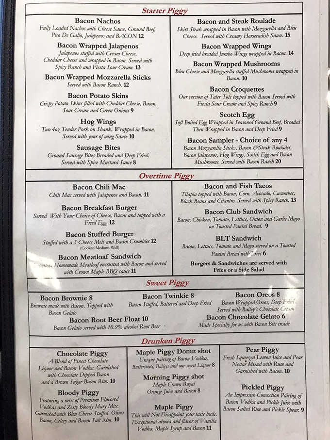 The "Piggy" sections read like a bacon enthusiast's manifesto &ndash; proof that someone finally had the courage to put bacon in everything.