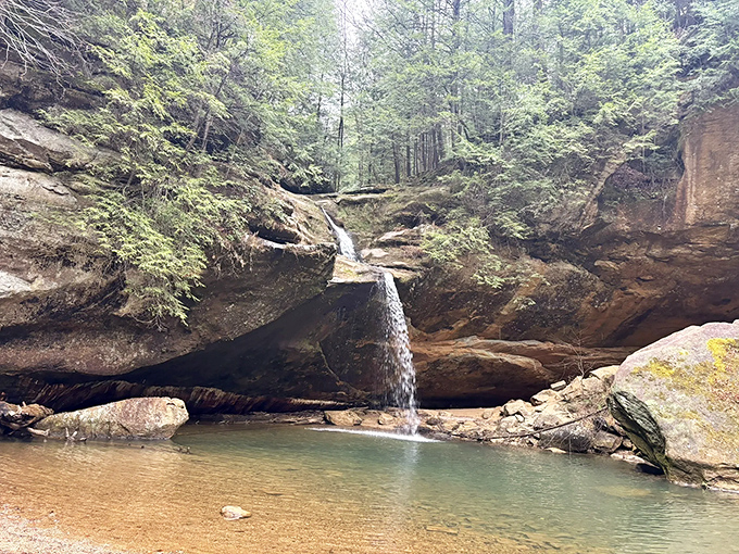 Water cascading between ancient rock walls &ndash; Mother Nature's version of a spa treatment for the earth.